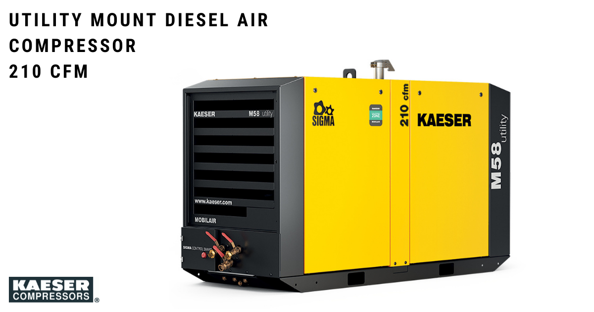 Utility mount diesel air compressors up to 210 cfm | MOBILAIR