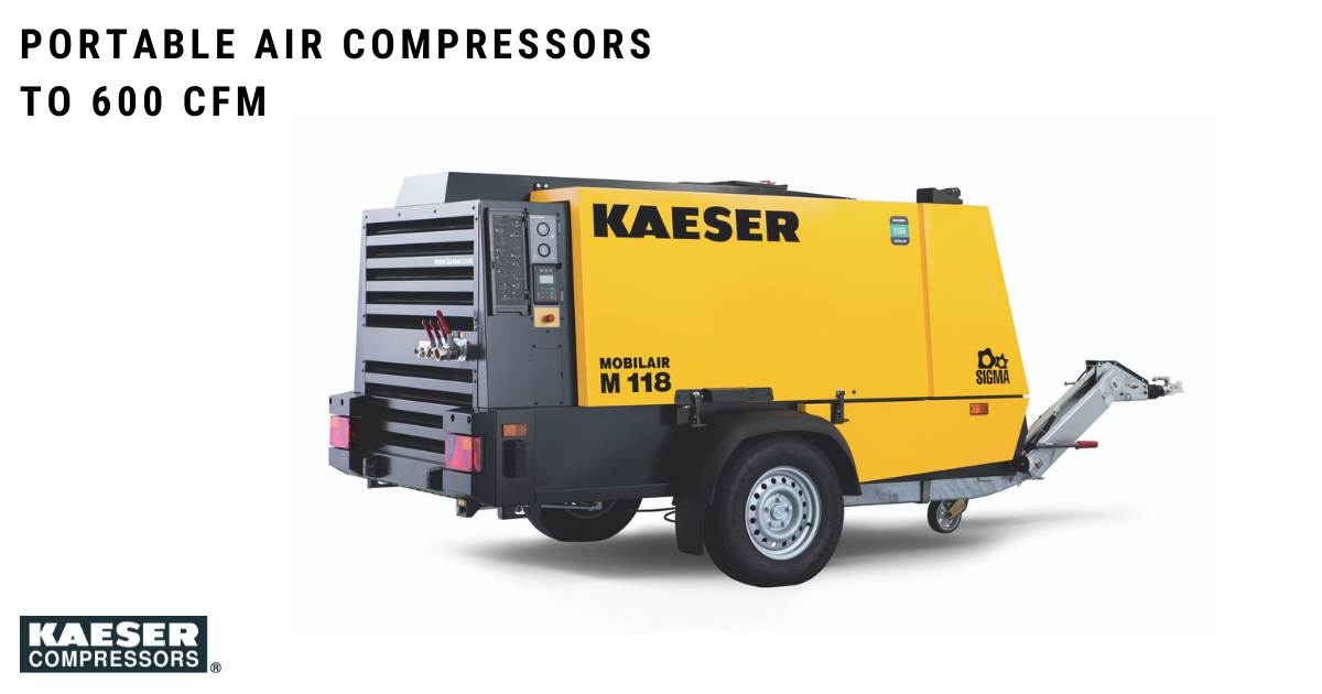 Portable air compressor models up to 600 cfm | MOBILAIR